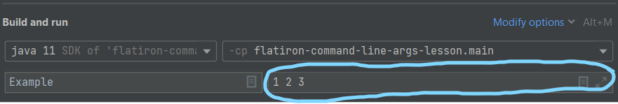 Java command line arguments list